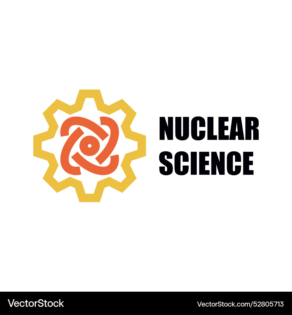 Gear atom nuclear science sign Royalty Free Vector Image