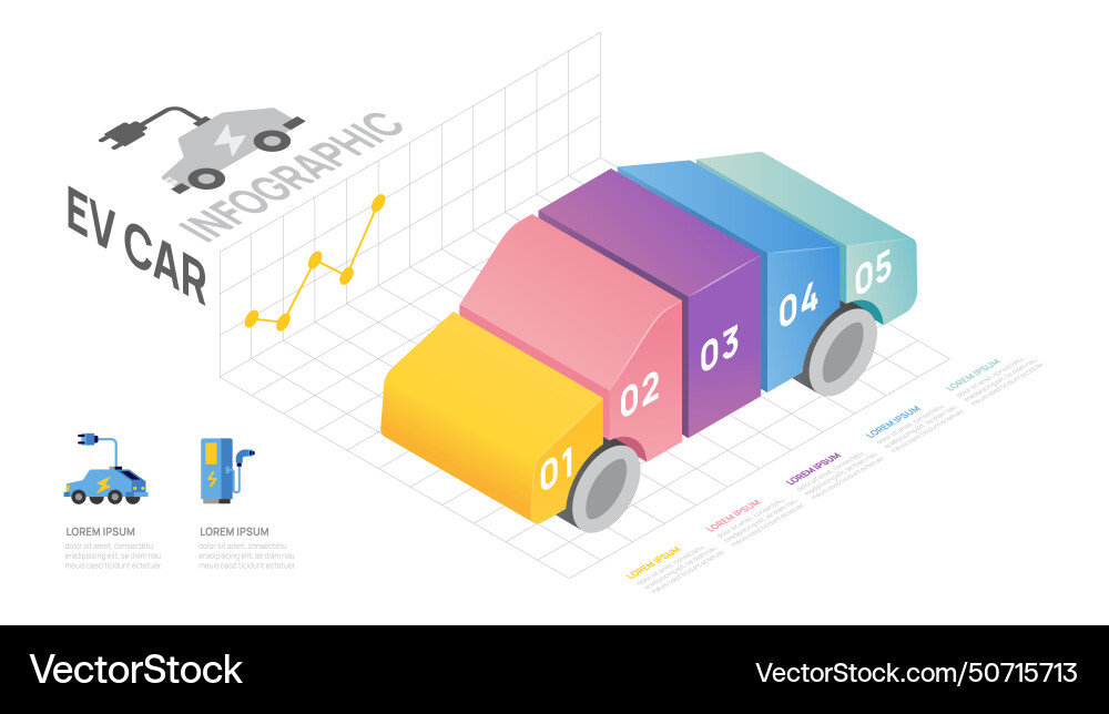 Infographic electric car isometric diagram Vector Image