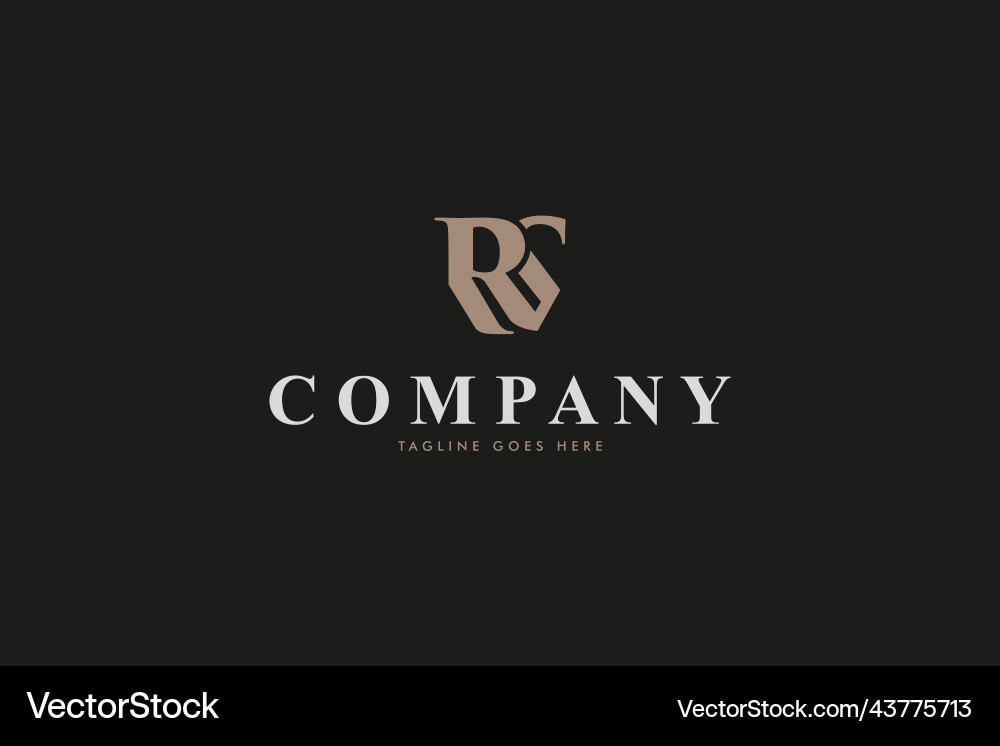Initial rs logo with luxury classic theme Vector Image