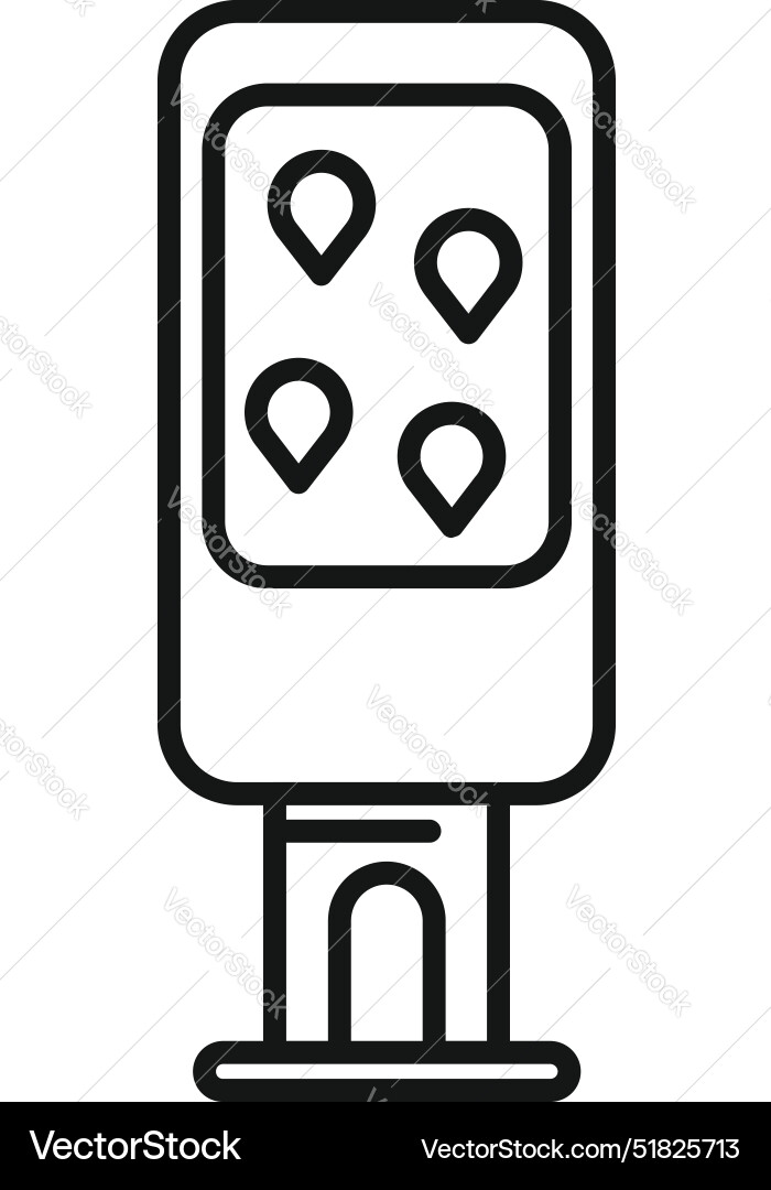 Interactive digital signage kiosk showing location