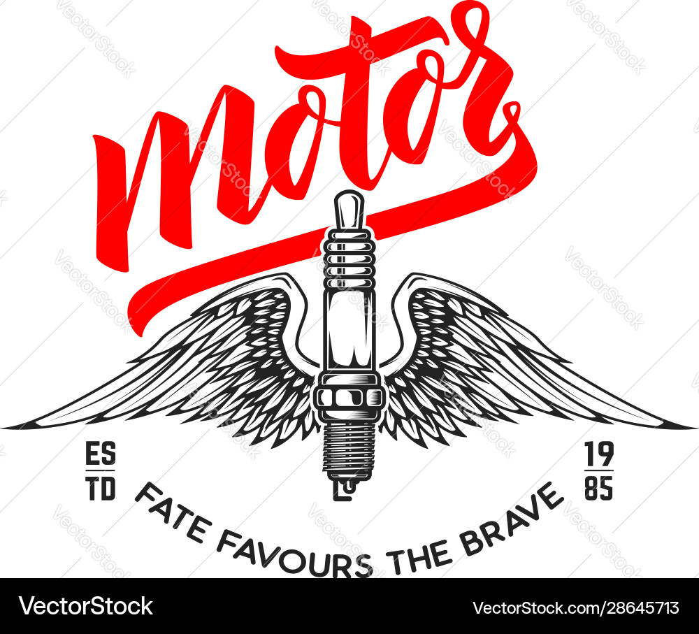 Motor speedway emblem template with winged Vector Image