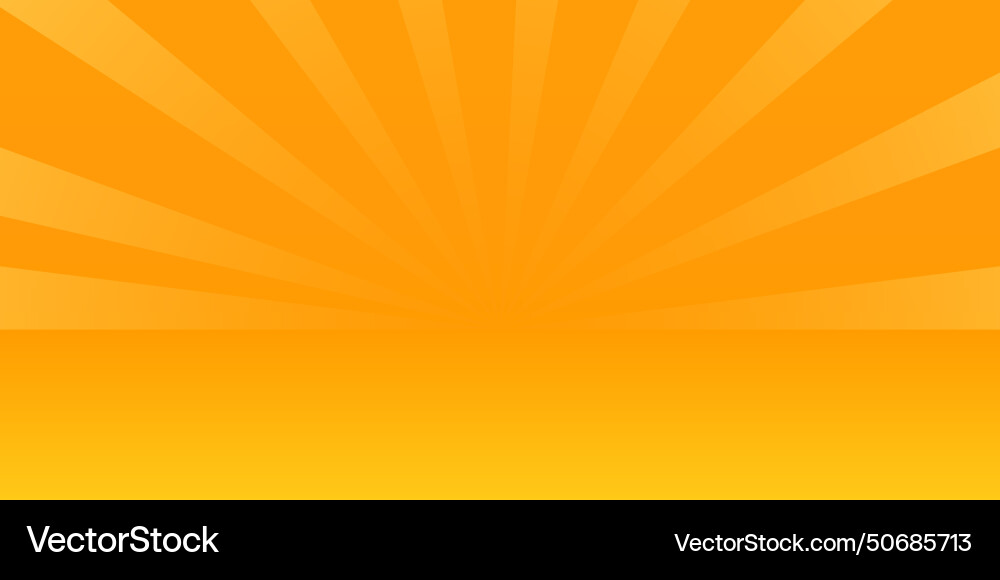 Orange background with yellow glowing rays retro Vector Image