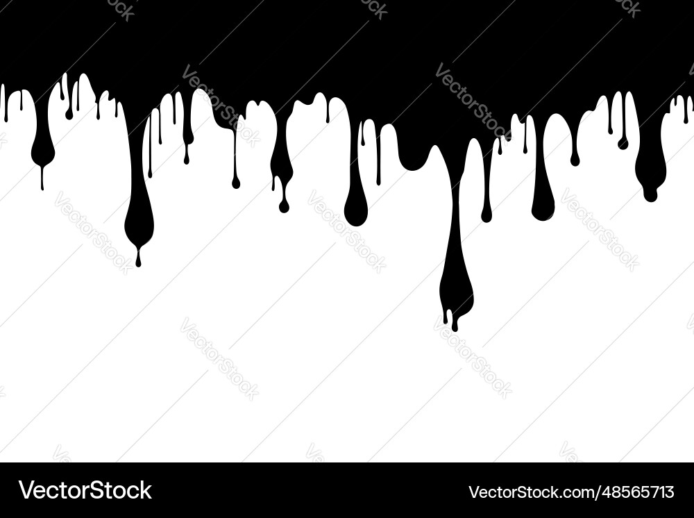 Paint dripping border silhouette seamless pattern Vector Image