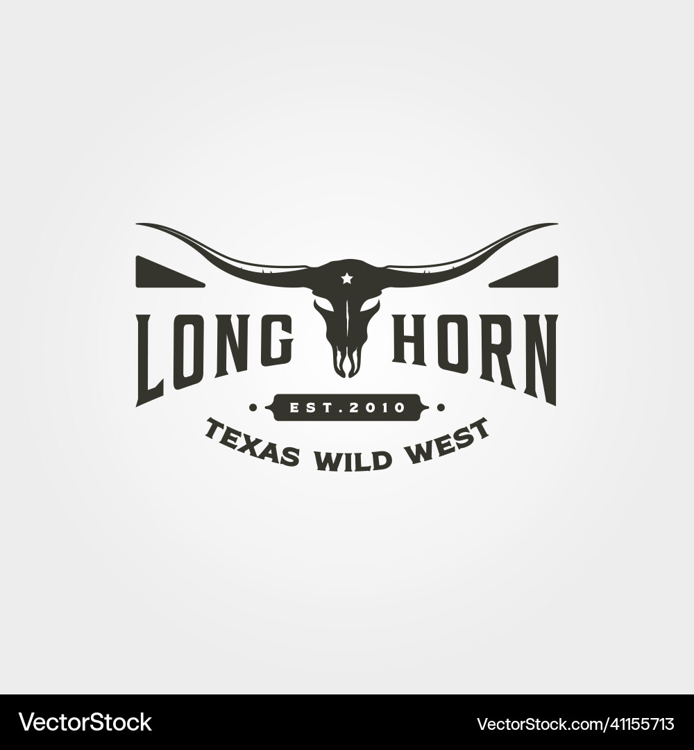 Texas Longhorn Ranch Logo Royalty Free Vector Image