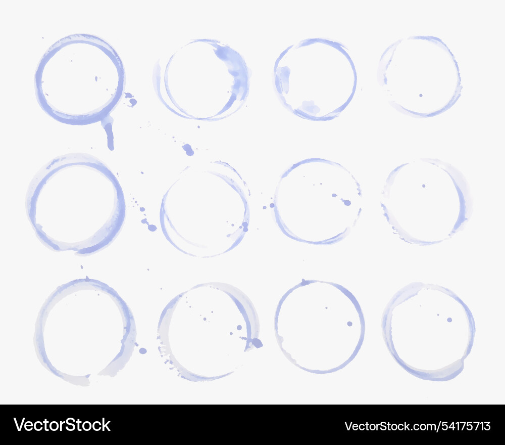Water glass or cup stain texture set design Vector Image