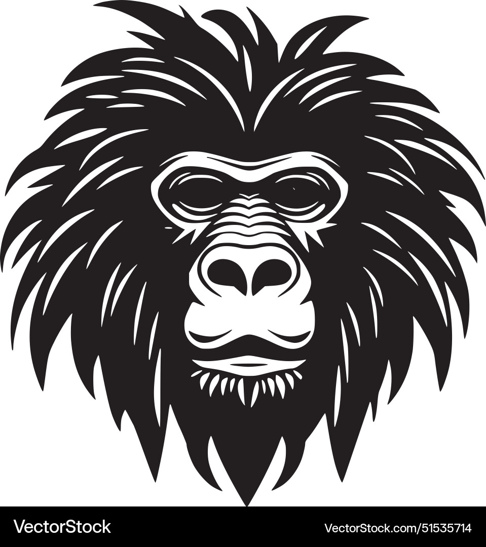 Baboon - minimalist and simple silhouette Vector Image