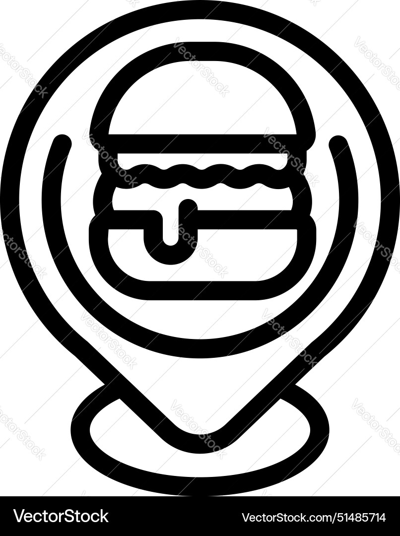 Burger location map pin icon Royalty Free Vector Image
