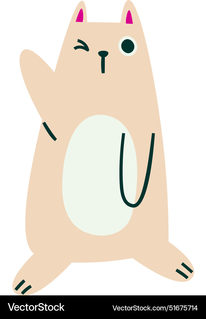 Cartoon cat waving Royalty Free Vector Image - VectorStock