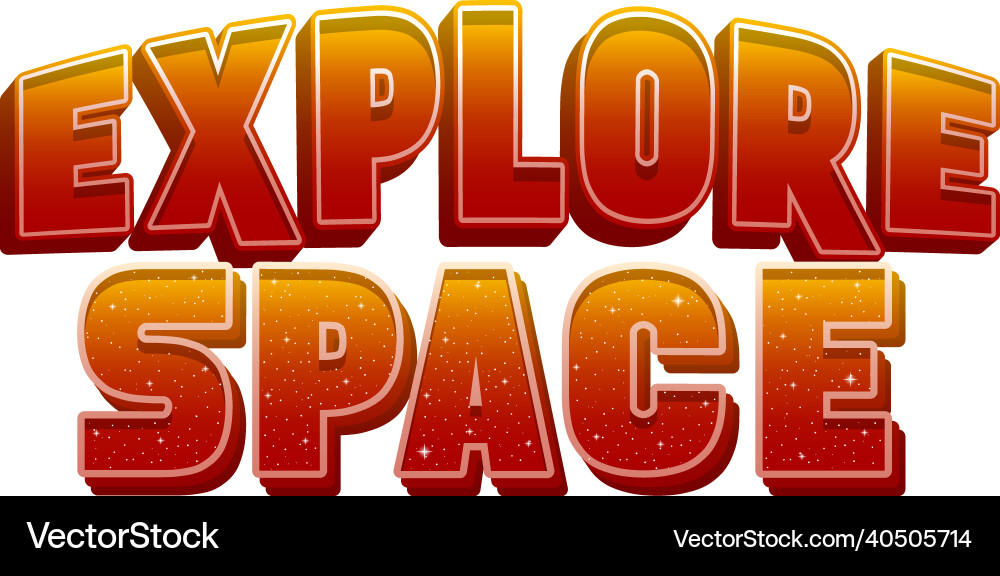 Explore space word logo design Royalty Free Vector Image