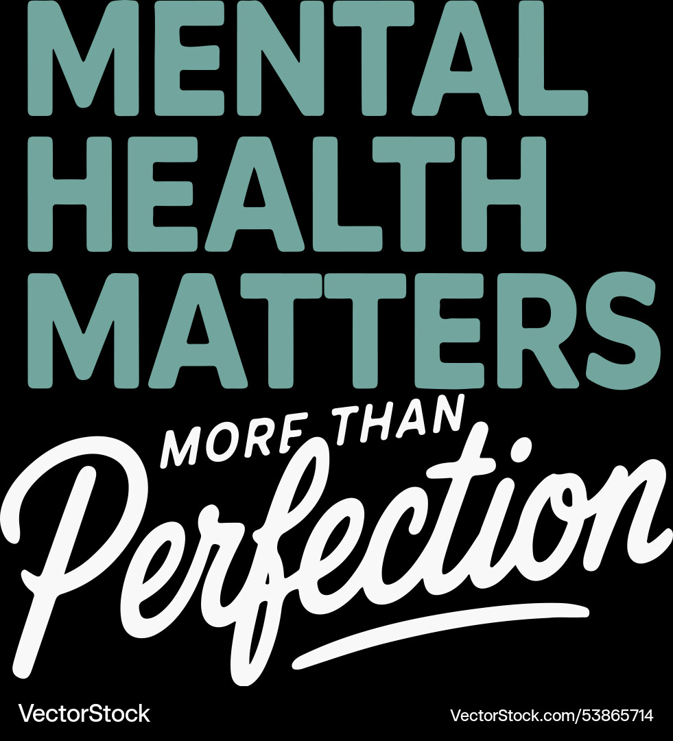 Impactful typography design - mental health Vector Image