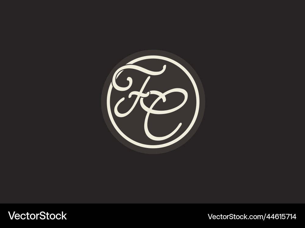 Initial letter fc monogram logo with simple Vector Image