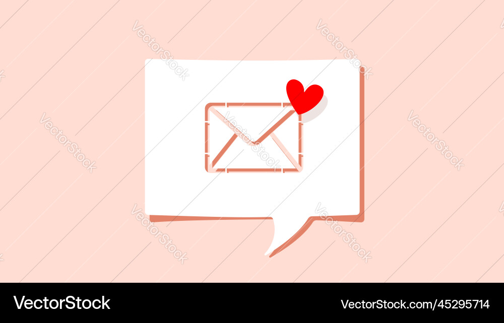 Love letter or email with heart shape symbol Vector Image
