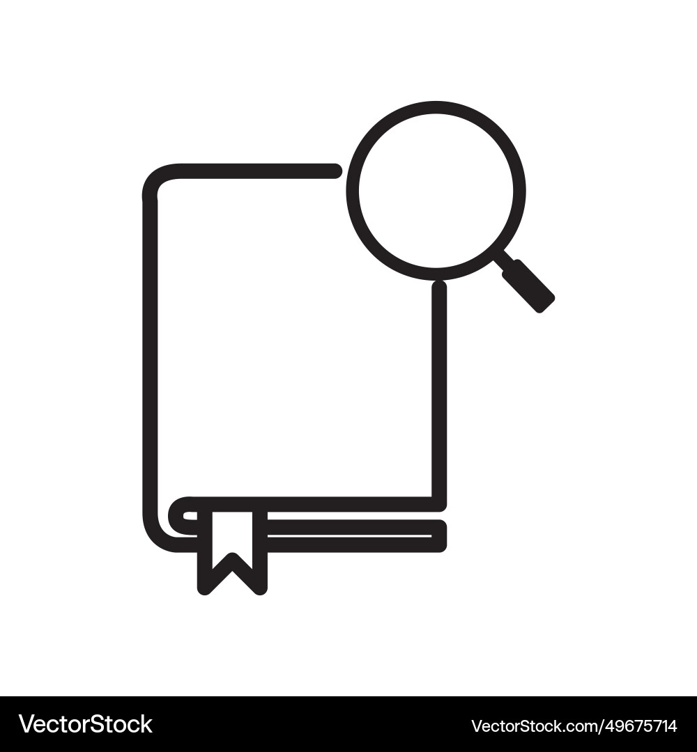 Search book line icon logo Royalty Free Vector Image