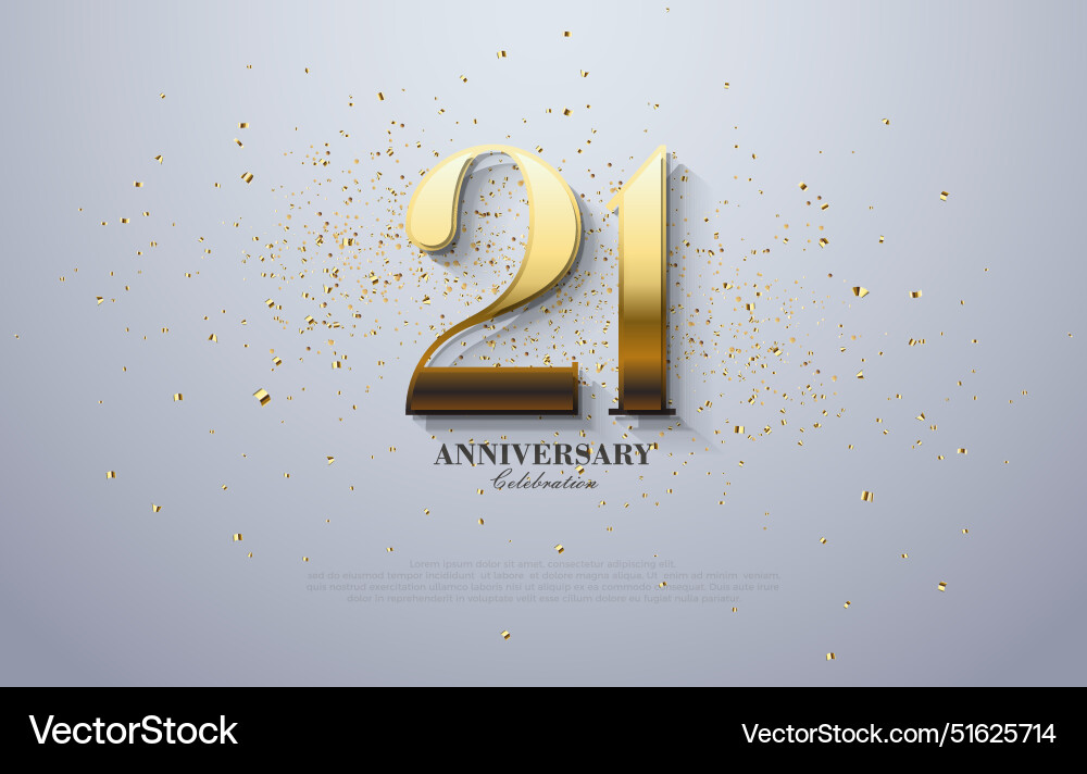 Unique number for the 21st anniversary Royalty Free Vector