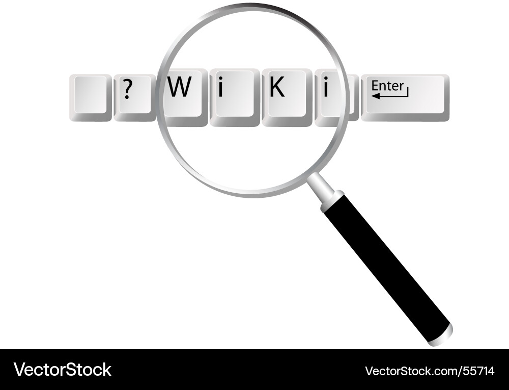 Wiki Search Keyboard Logo Royalty Free Vector Image