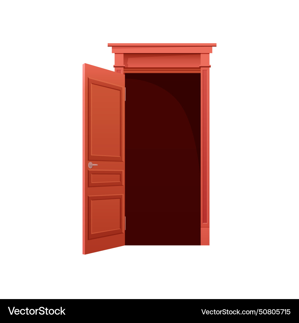 Animated open front door Royalty Free Vector Image