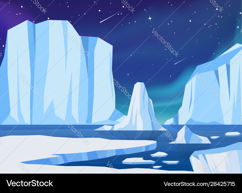 Arctic ice landscape Royalty Free Vector Image
