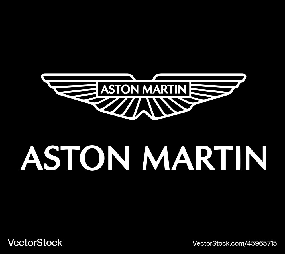 Aston Martin Logo - White Emblem Royalty Free Vector Image