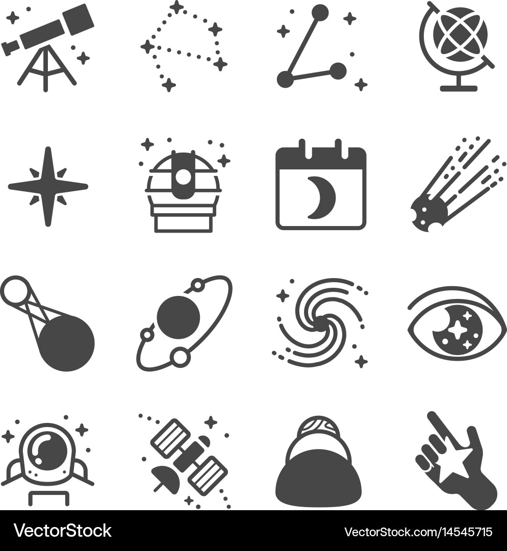 Astronomy and space icons Royalty Free Vector Image