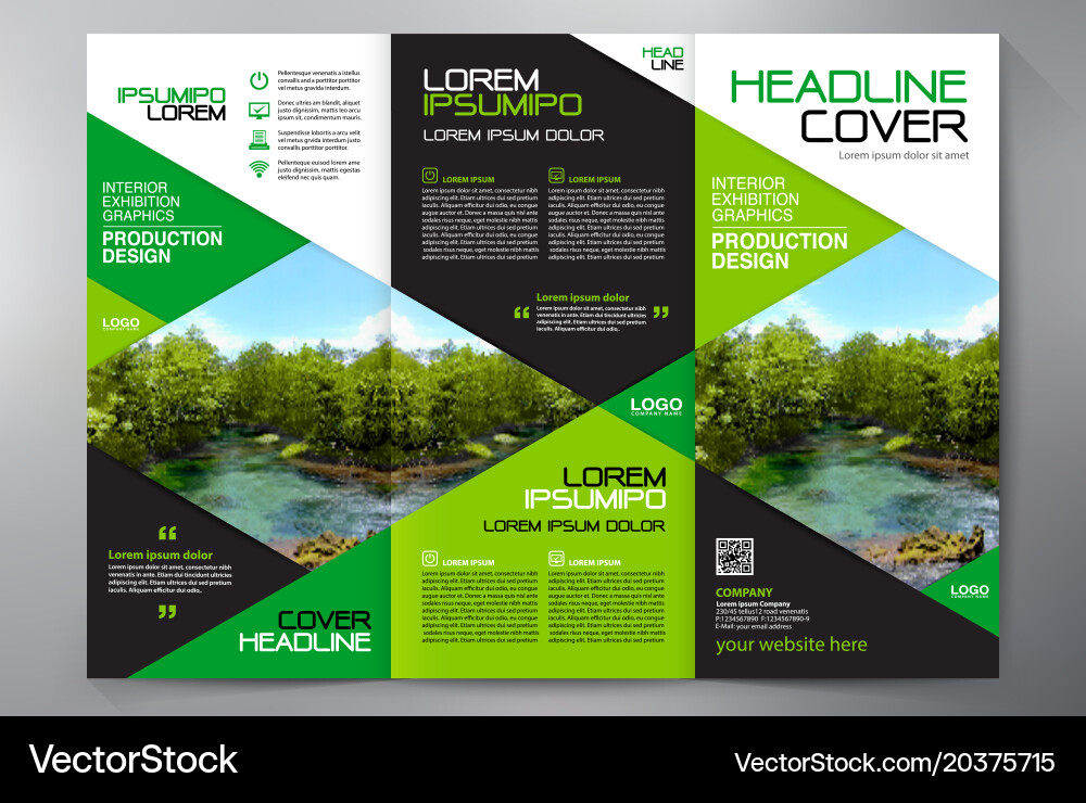 Broschüre 3 Faltflyer Design a4 Template Vektorbild