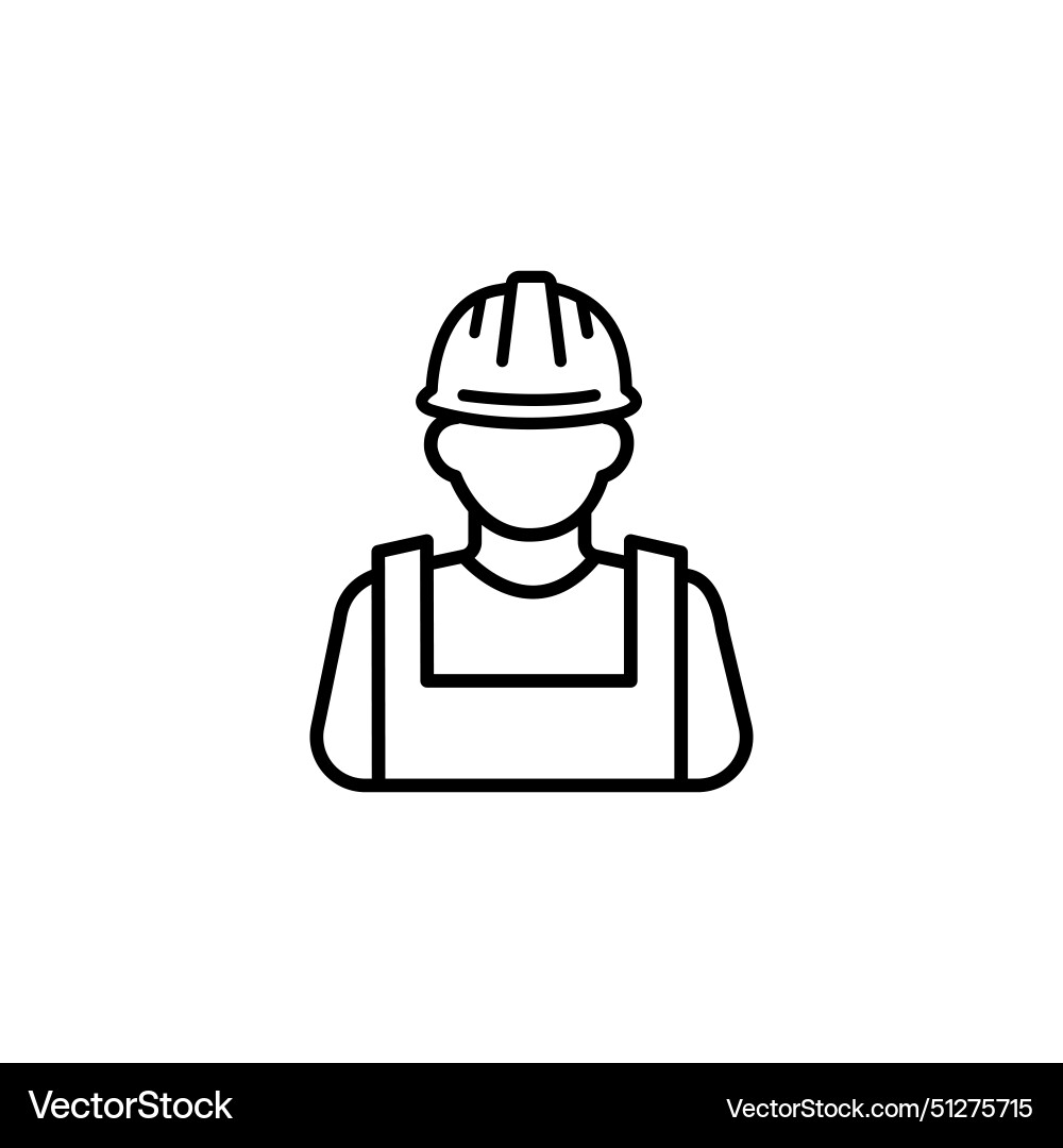 Builder linear icon construction worker thin Vector Image