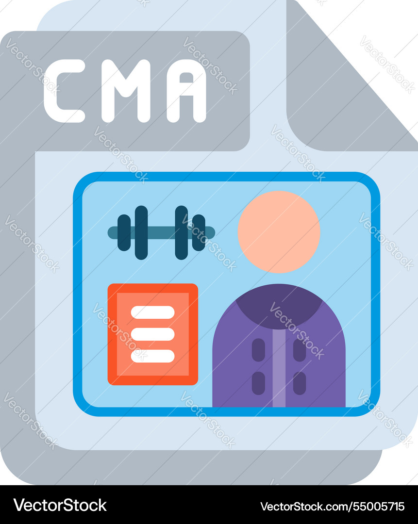 Cma flat icon design Royalty Free Vector Image
