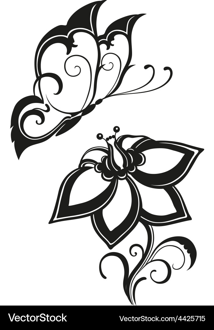 Decorative composition of curls flower Royalty Free Vector