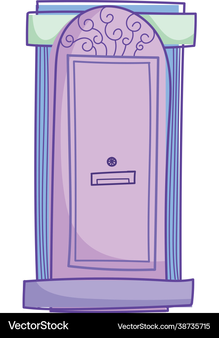 Front door cartoon Royalty Free Vector Image - VectorStock
