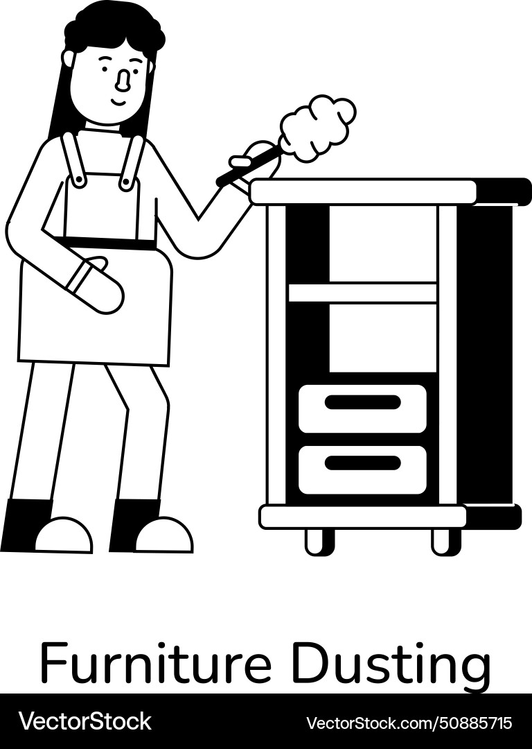 Furniture dusting Royalty Free Vector Image - VectorStock