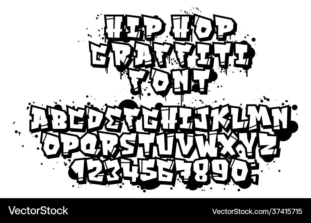 Hip Hop Graffiti Font Sticker Graffiti Font Alphabet Letters. Hip Hop