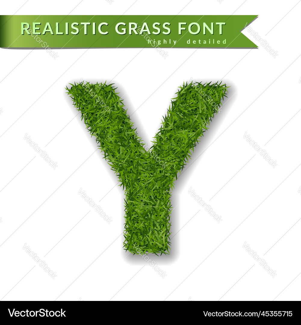 Grass letter y alphabet 3d design capital Vector Image Grass letter y alphabet 3d design capital Vector Image