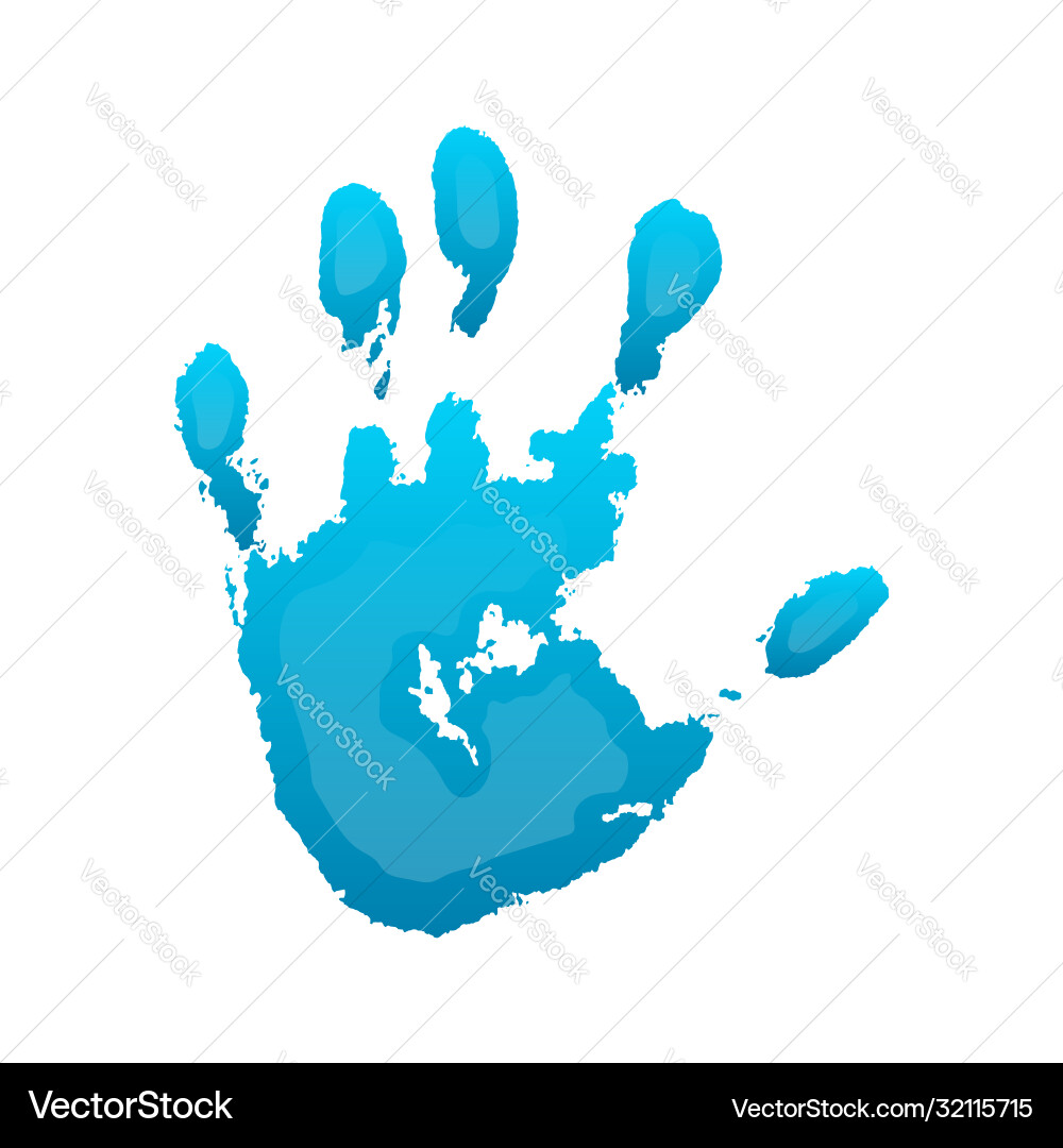Hand paint print 3d isolated white background Vector Image