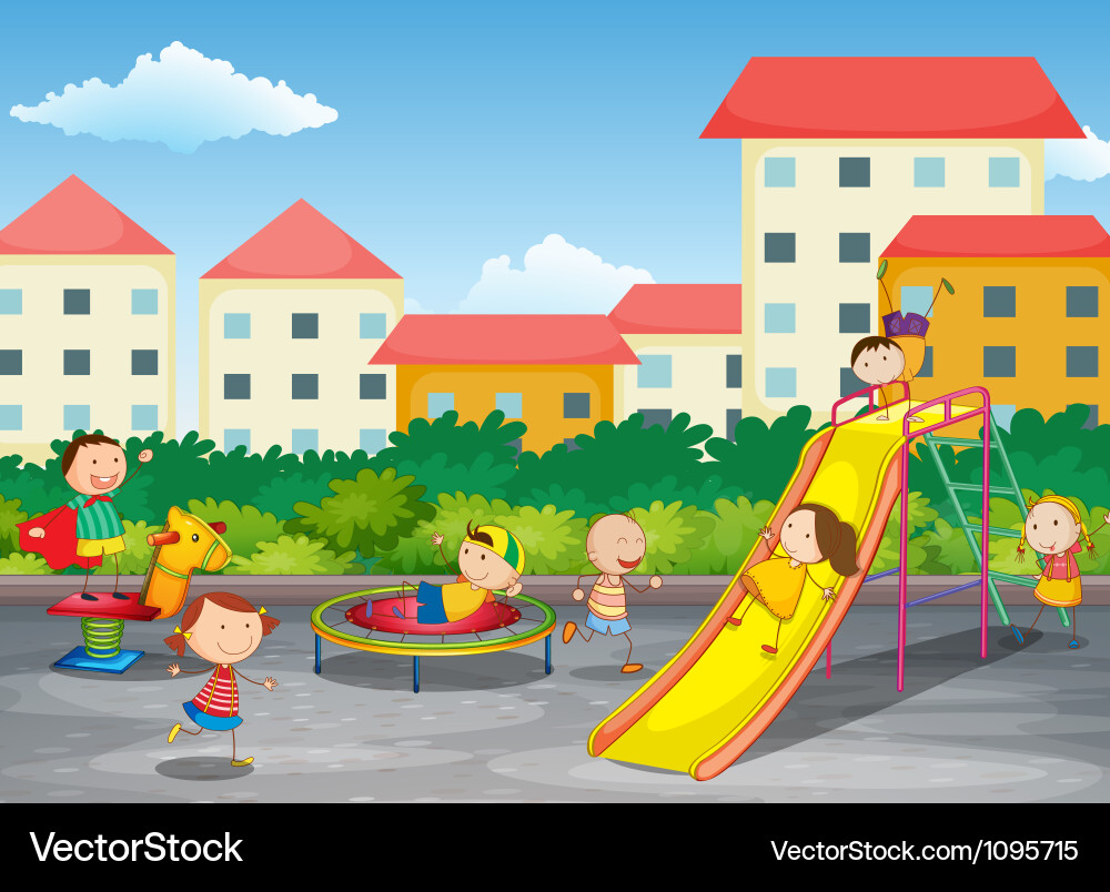 Kids playing outdoor Royalty Free Vector Image