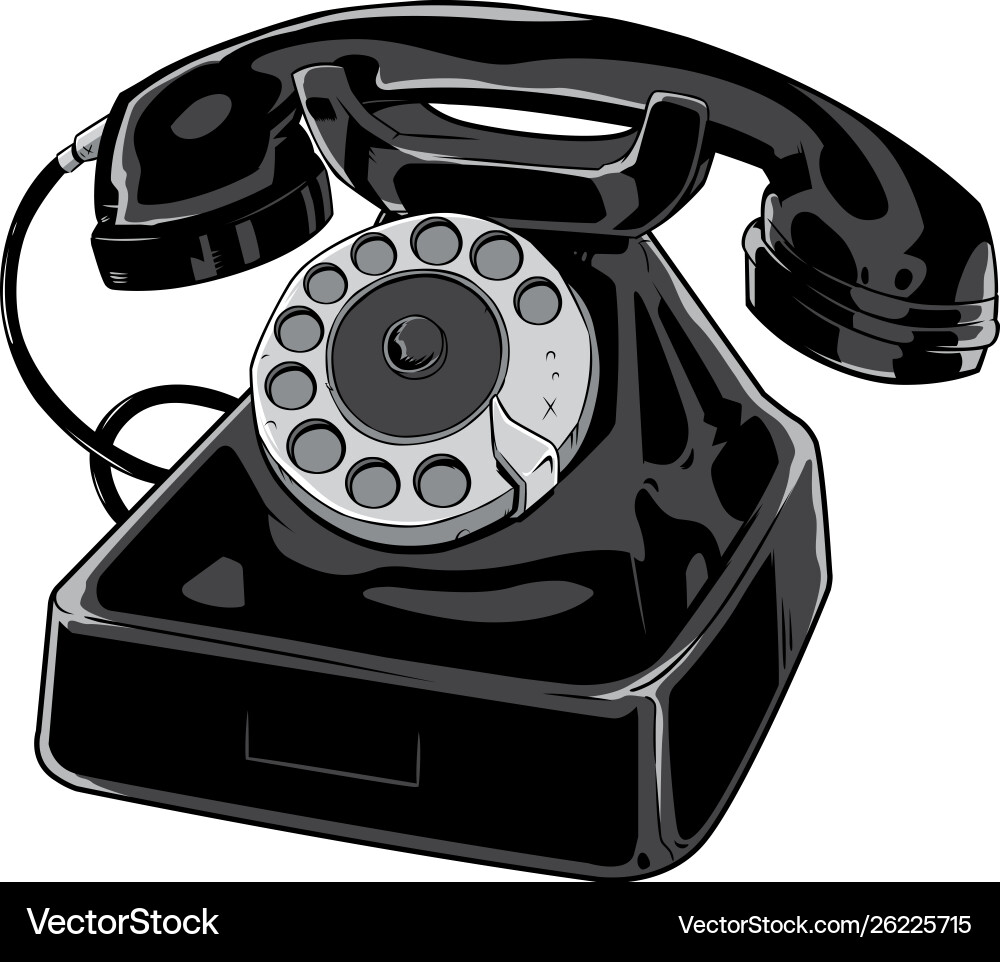 Old phone on white Royalty Free Vector Image - VectorStock