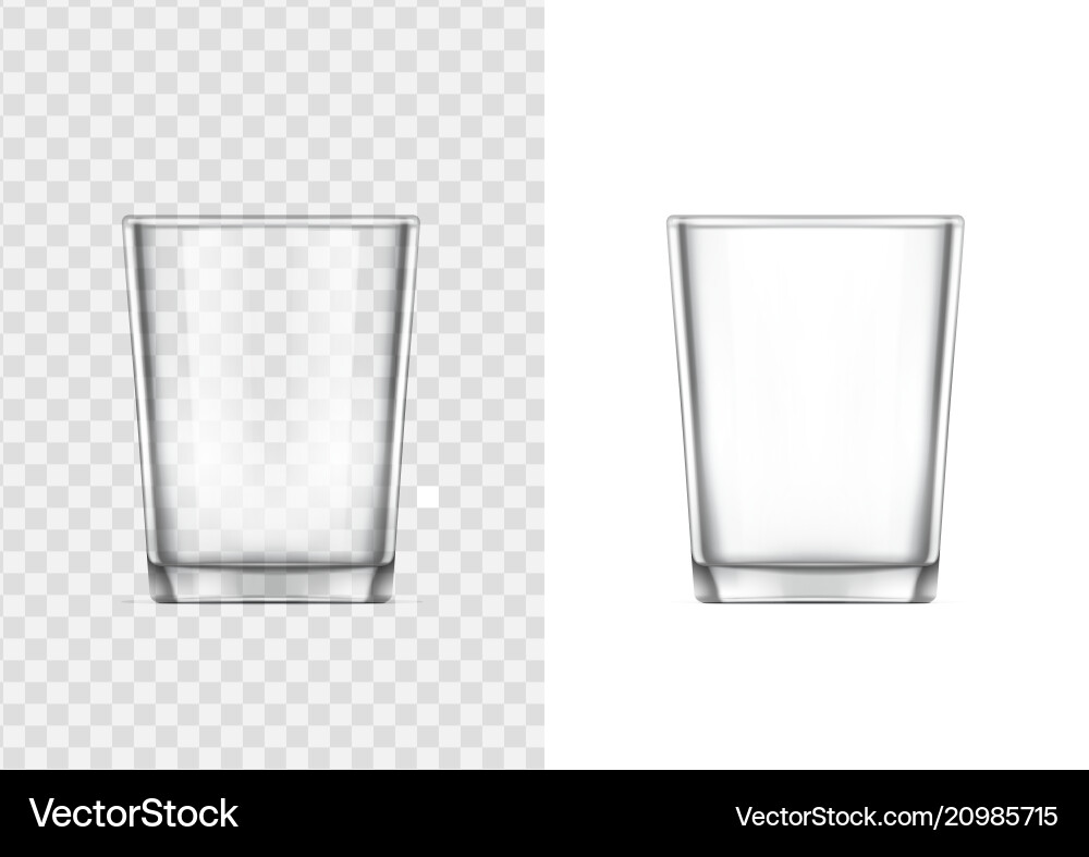 Realistic glass cup transparent glassware Vector Image