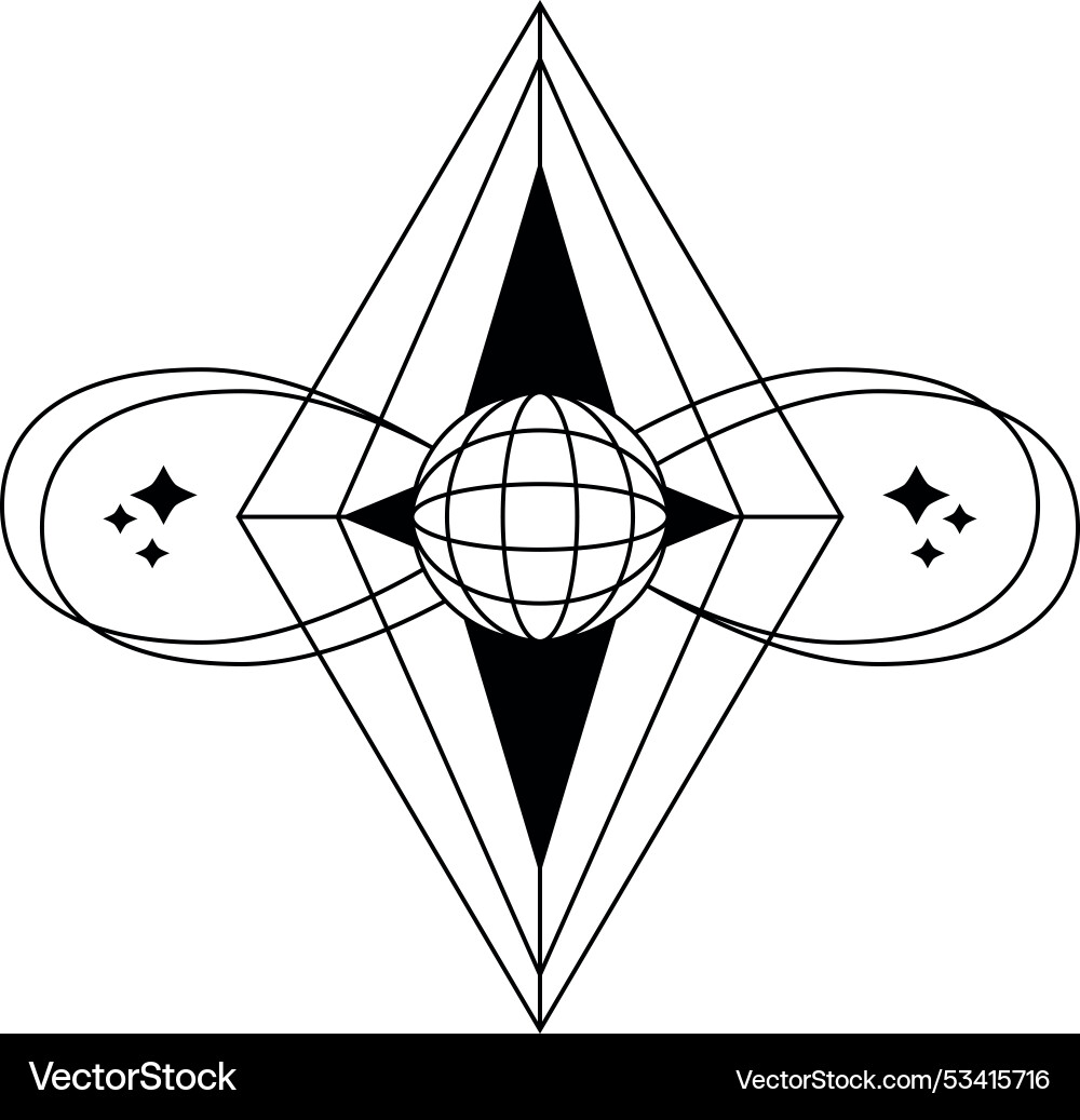 Digital futuristic multiverse planet Royalty Free Vector