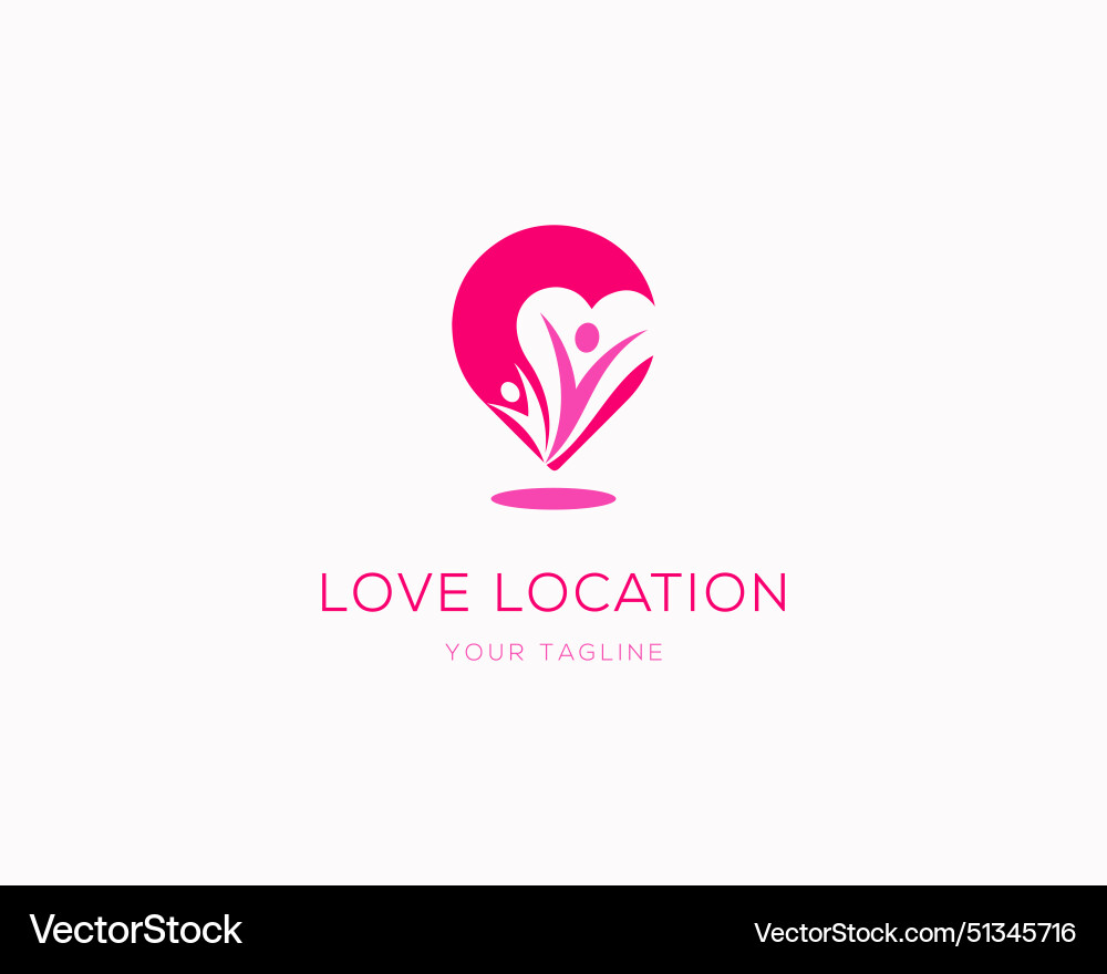 Love location with people symbol logo design Vector Image