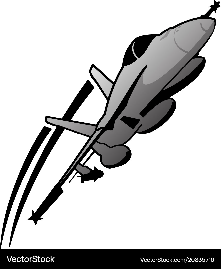 Military fighter jet airplane Royalty Free Vector Image