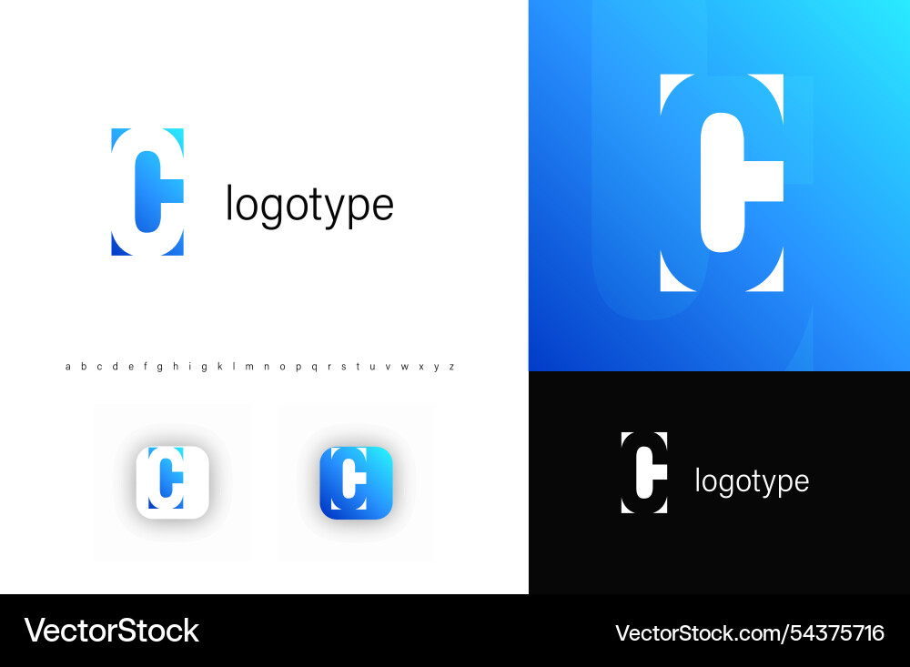 Minimal geometric monogram negative space letter Vector Image