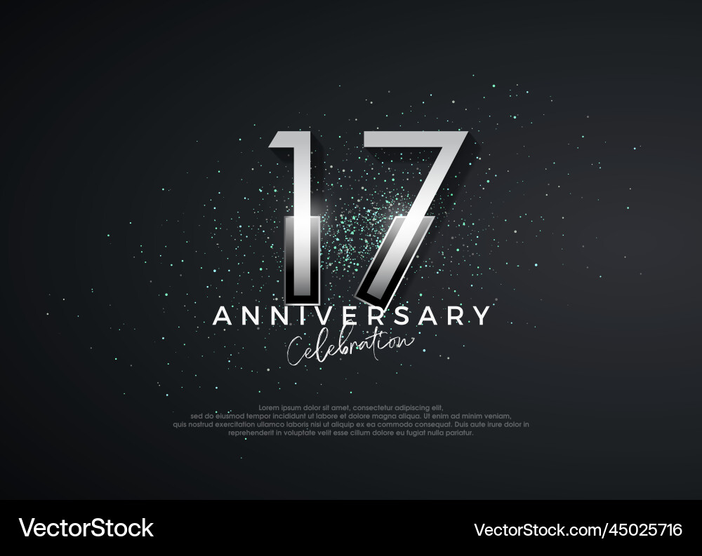 Simple and elegant numbers 17th anniversary Vector Image