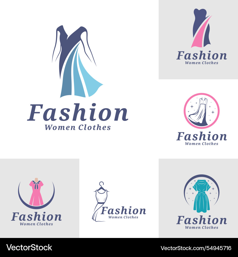 Women clothes logo design Royalty Free Vector Image
