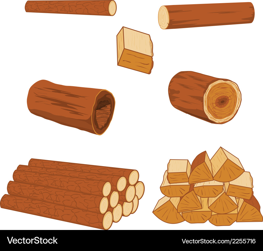 Wooden Logs Collection Royalty Free Vector Image