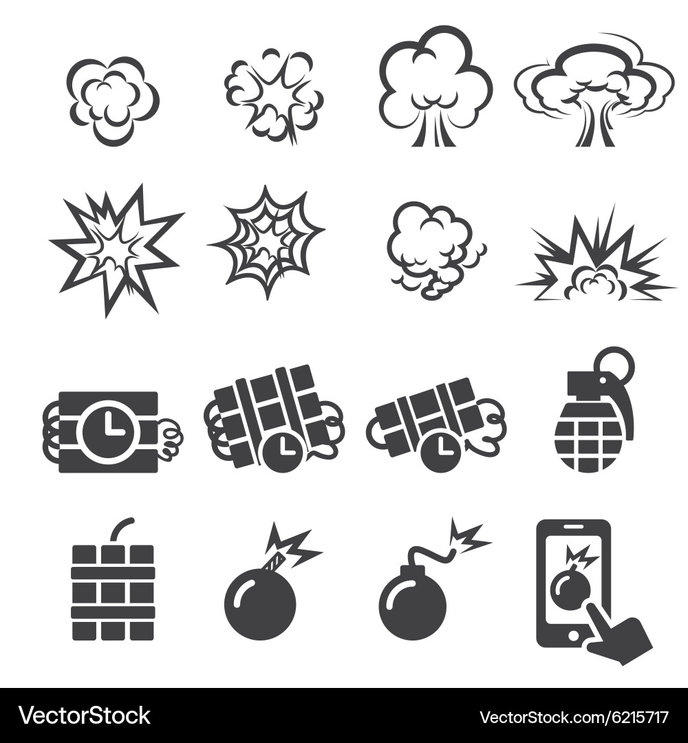 Blast-Symbol-Set Lizenzfreies Vektorbild - VectorStock