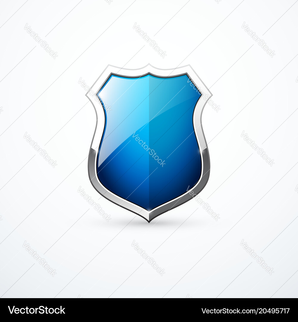 Blue shield icon Royalty Free Vector Image - VectorStock
