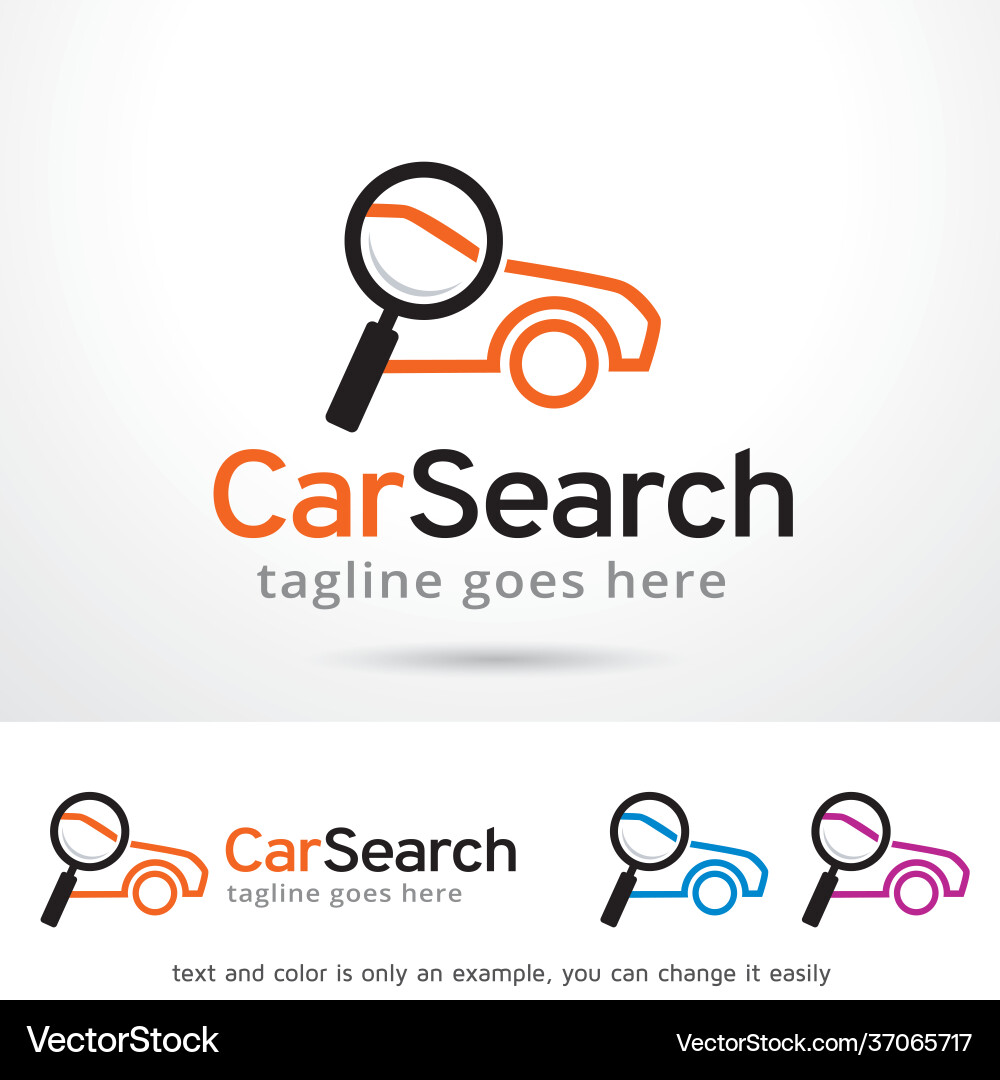 Car search logo template Royalty Free Vector Image