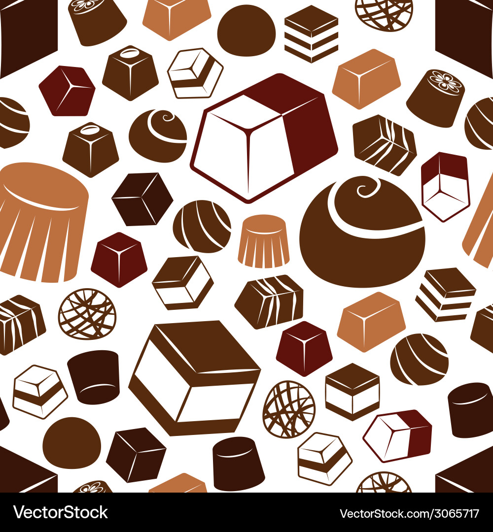 Chocolate seamless pattern Royalty Free Vector Image