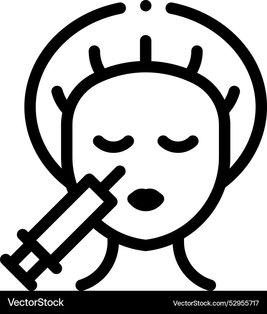 Dermal filler icon thin linear style design Vector Image