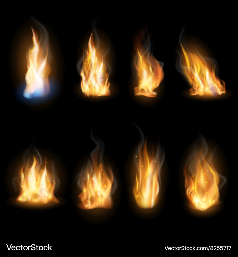 Dynamic Fire Flames Royalty Free Vector Image - VectorStock