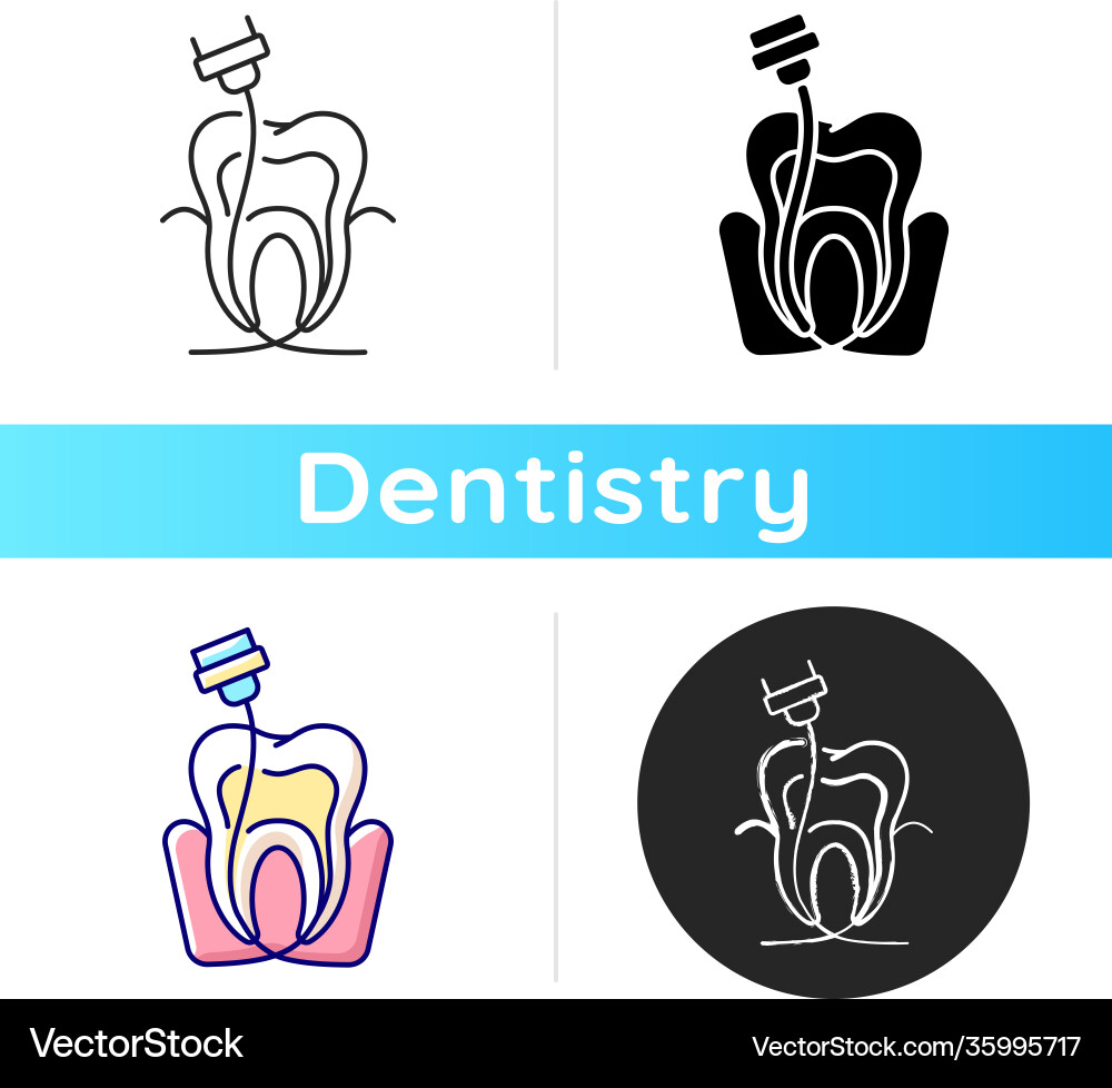 Endodontic Treatment Icon Royalty Free Vector Image