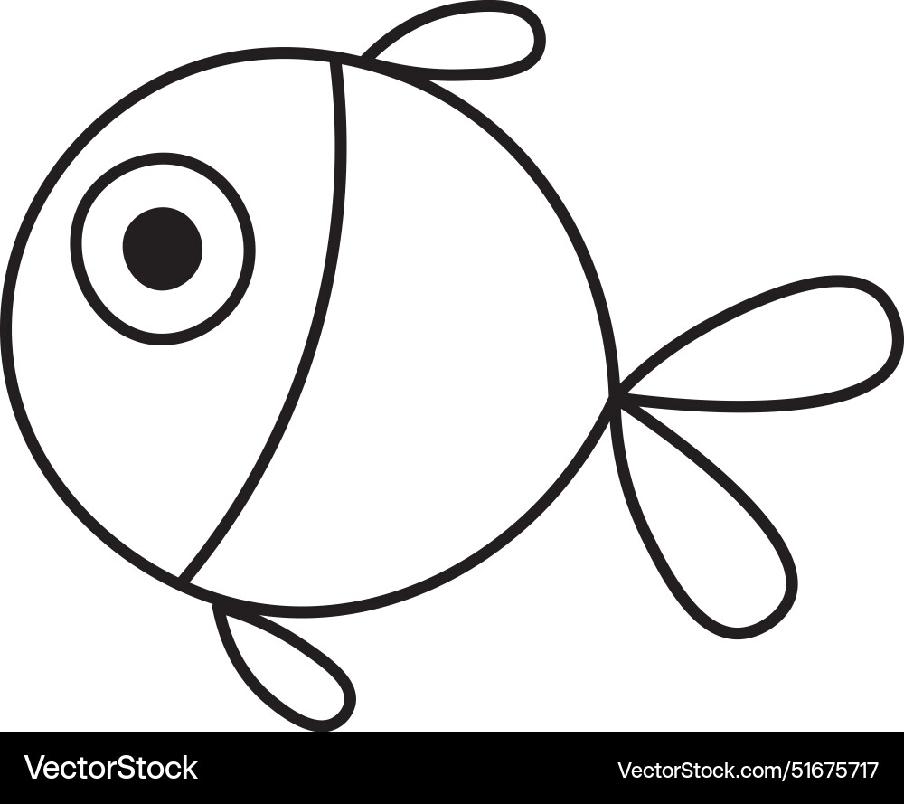 Fish doodle outline Royalty Free Vector Image - VectorStock